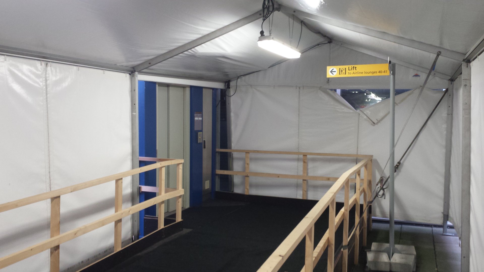 Two temporary passenger lifts for Schiphol airport