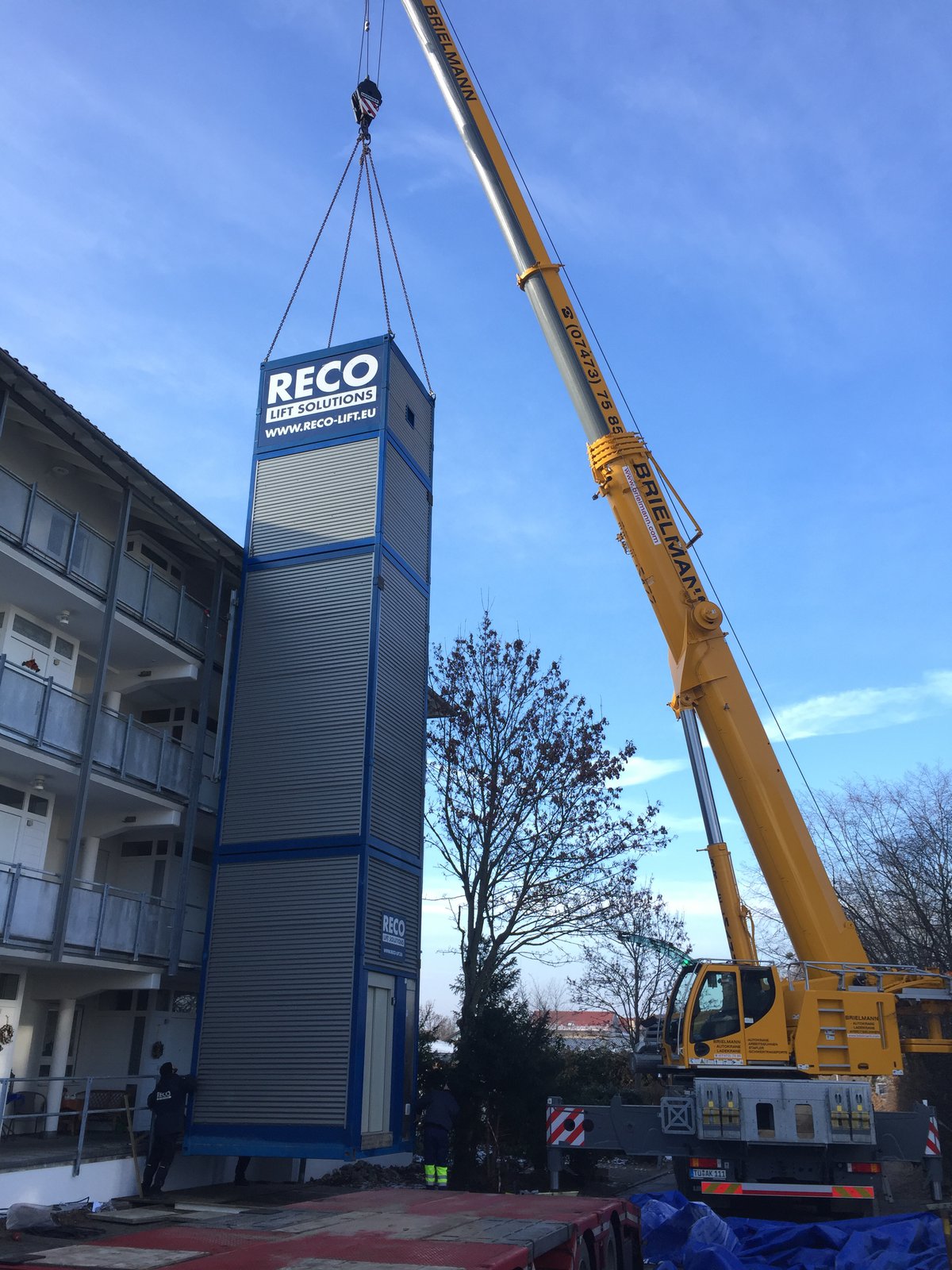 Temporary passenger lift installed in Mössingen (Germany)